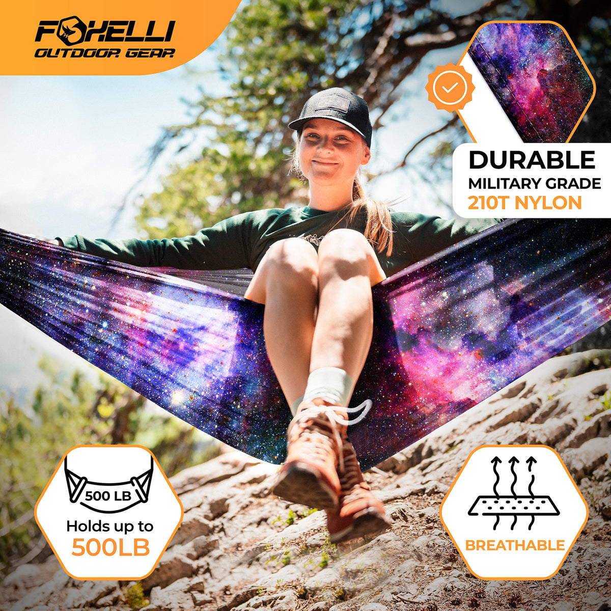 Foxelli Galaxy Double Camping Hiking Hammock
